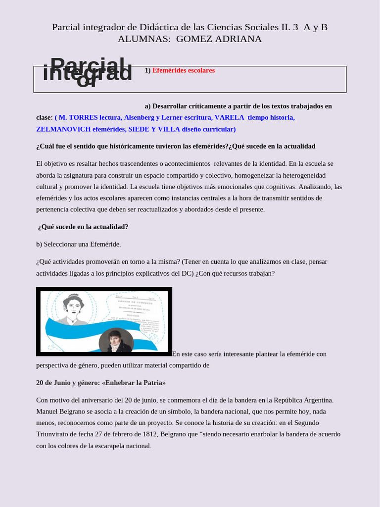 2do Parcial Integrador Domiciliario de Did. Cs. Soc. II - 2023 | PDF