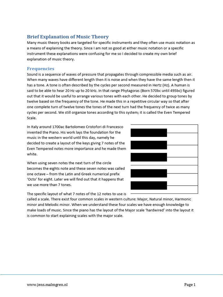 Brief Explanation of Music Theory | PDF