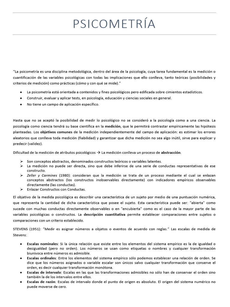 Psicometría | PDF