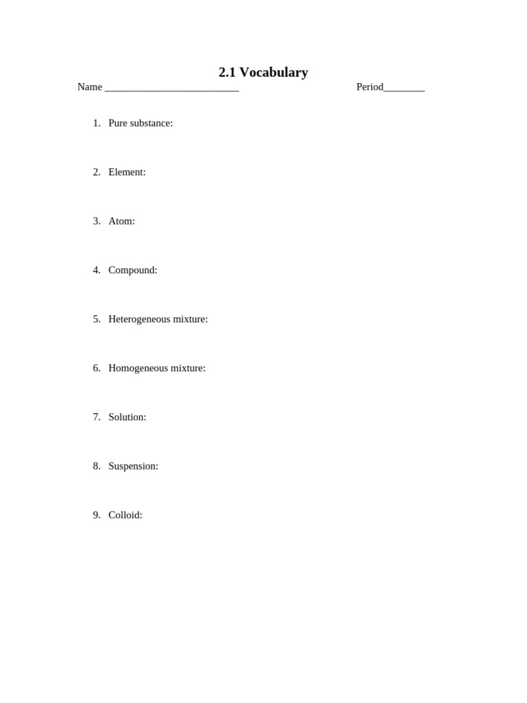 Classifying Matter Unit Packet | PDF