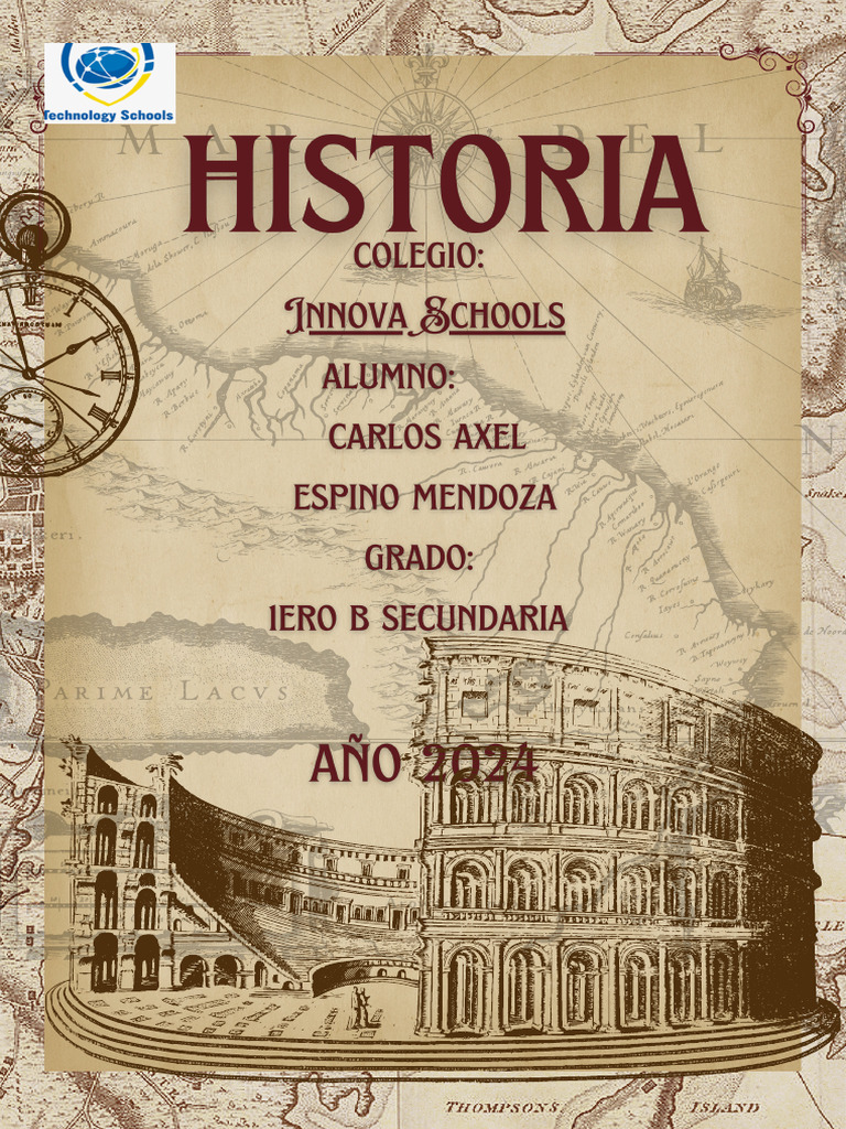 Brown Vintage Scrapbook Cover Project History Document (A4) | PDF