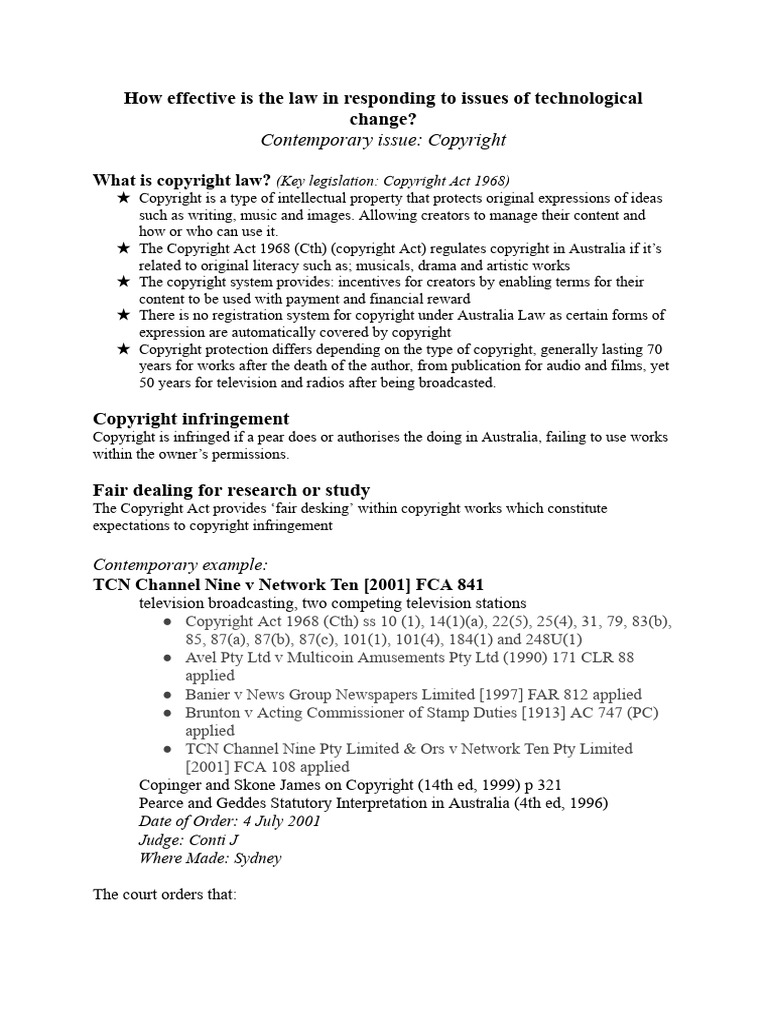 Legal Assessment #2 - Copyright Research | PDF