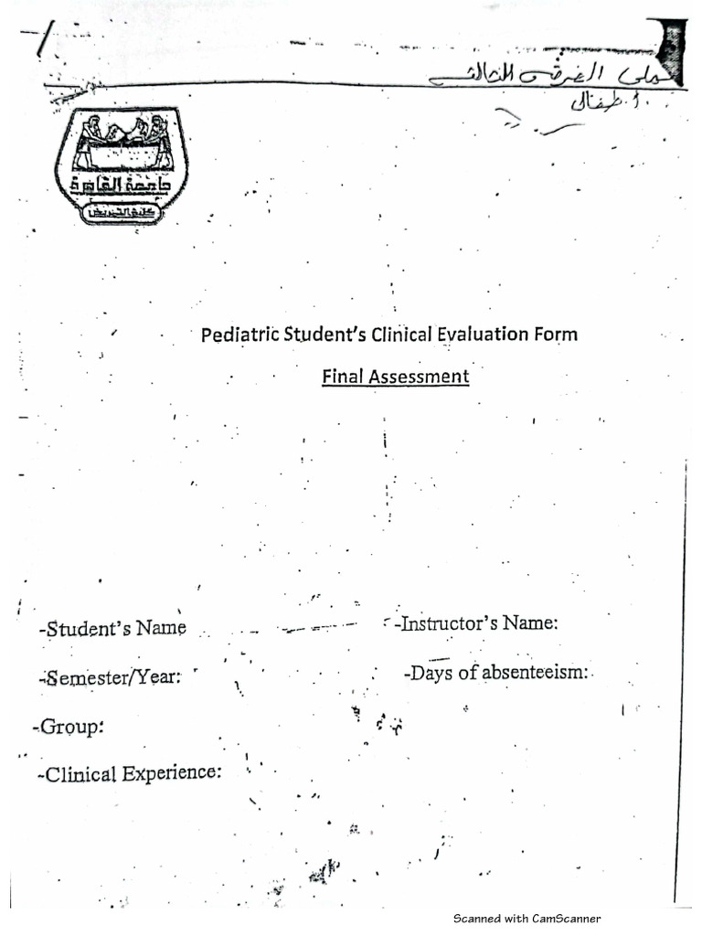 Pediatric Evaluation Sheet | PDF