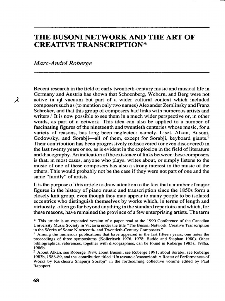 The Busoni Network and The Art of Creati | PDF