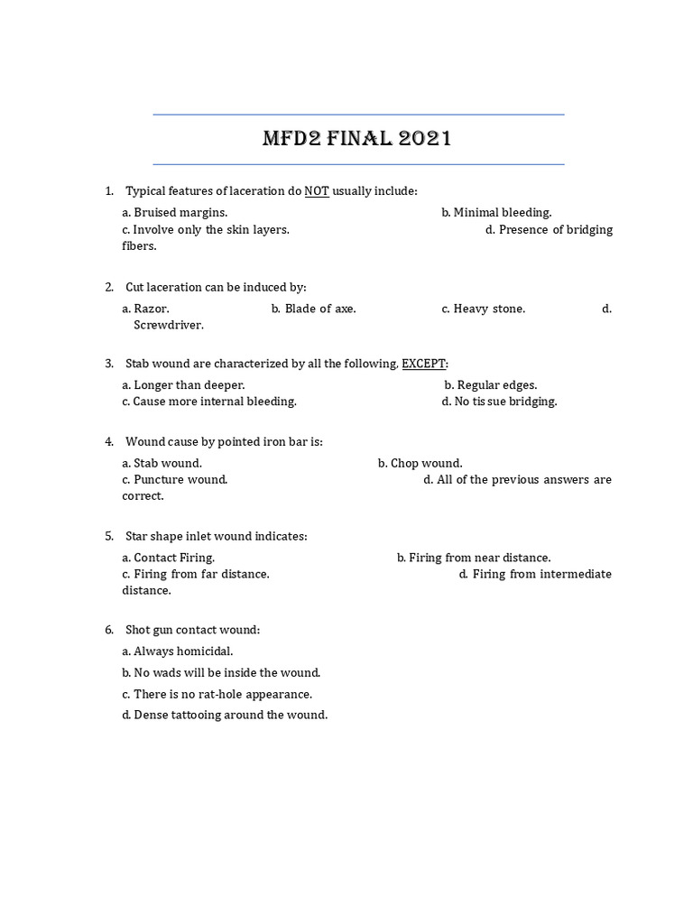 MFD2 Final 2021 | PDF