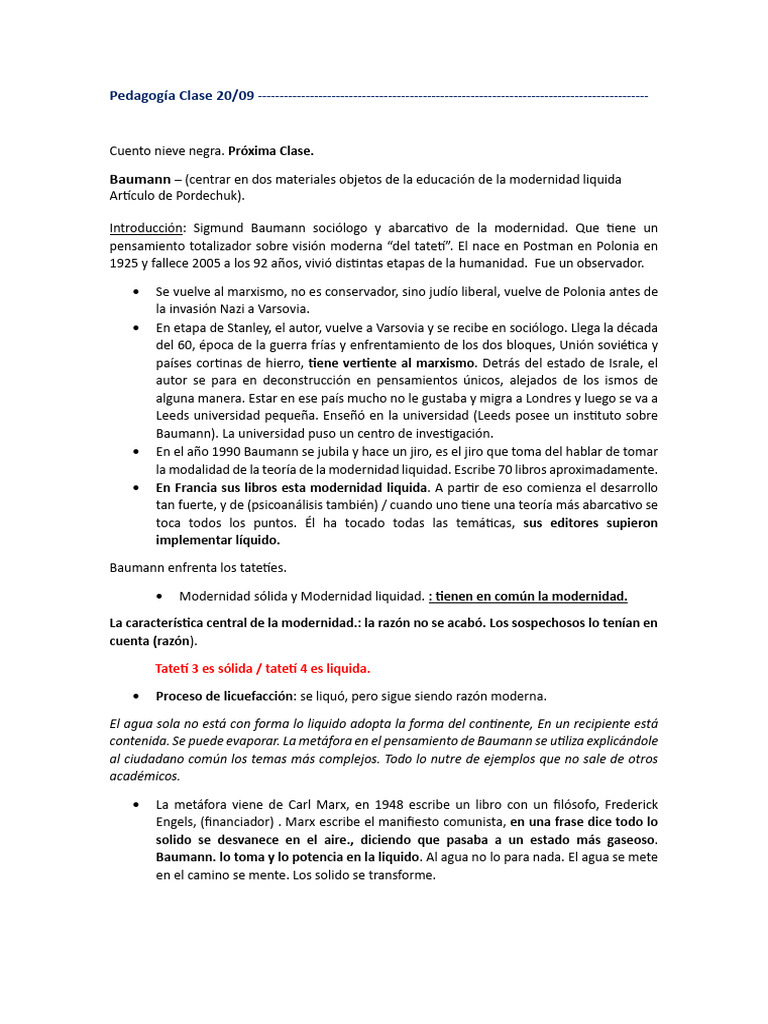 Clase 20-09 Baumann | PDF