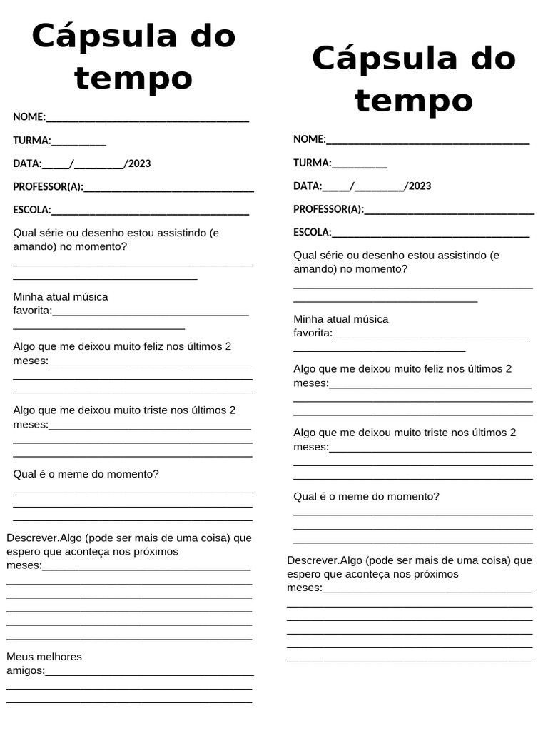 Cápsula Do Tempo | PDF