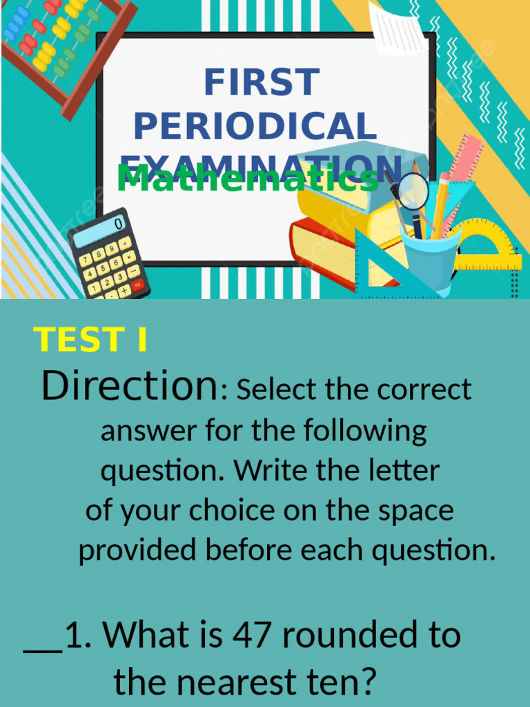 Grade 3 - Math - First Periodical Examination | PDF | International ...