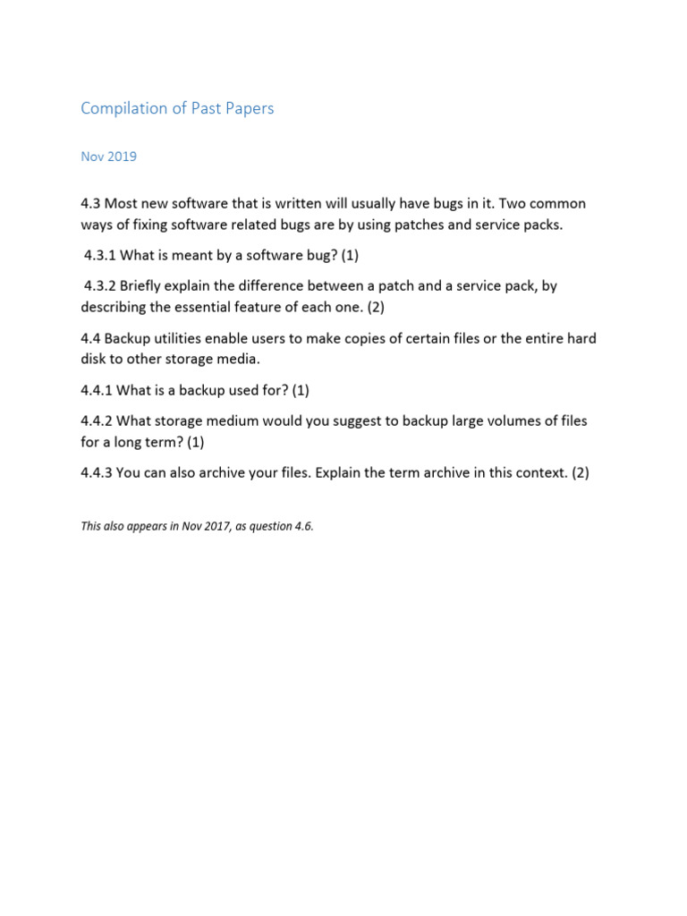 Compilation of Past Papers | PDF