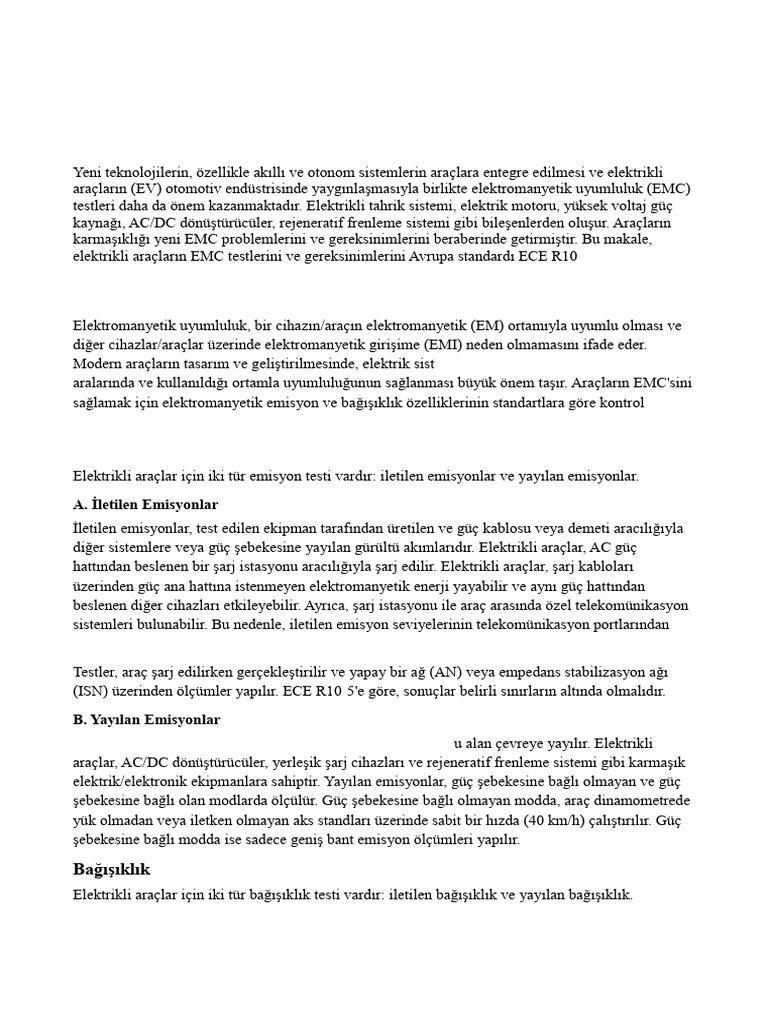 EMC Test Requirements for Electric Vehicles PDF