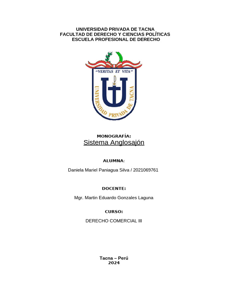 Daniela Paniagua - Sistema Anglosajón | PDF