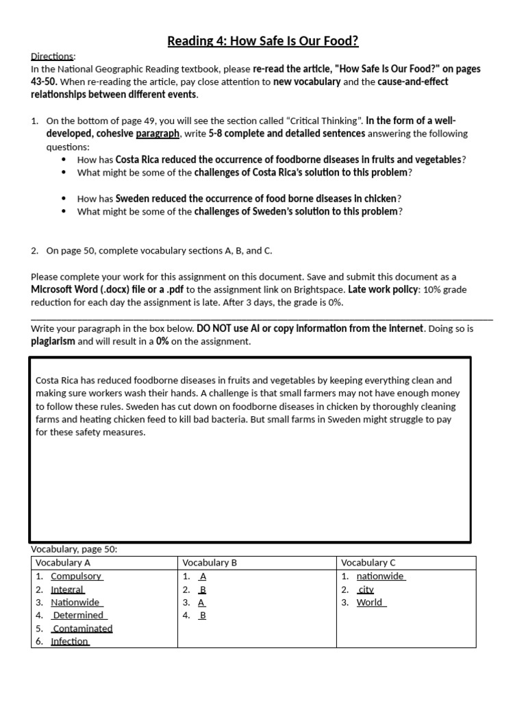 Reading 4 How Safe is Our Food | PDF
