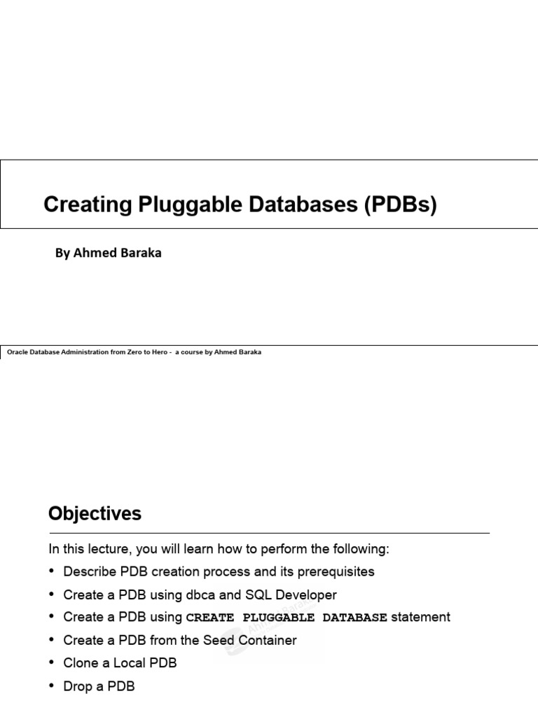 Creating PDBs | PDF
