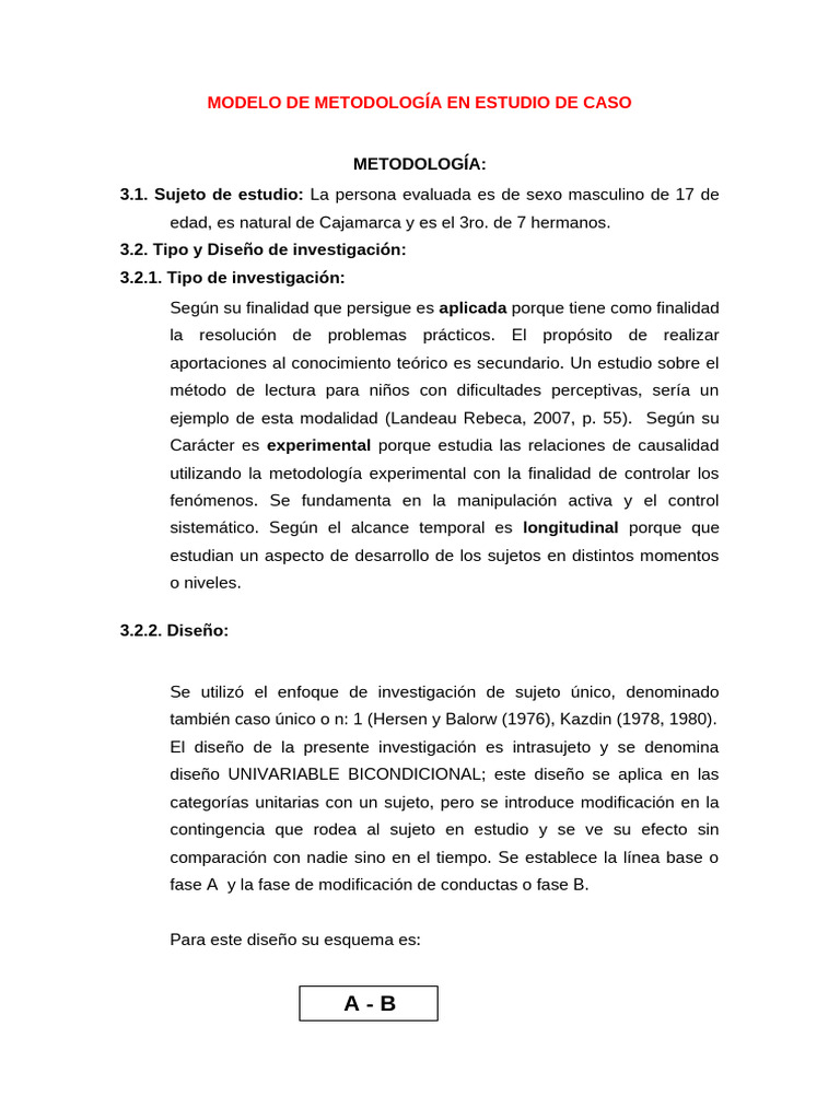 Modelo de Metodología en Estudio de Caso | PDF