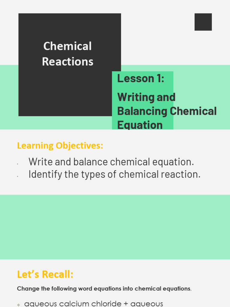 5 Chemical Reactions | PDF