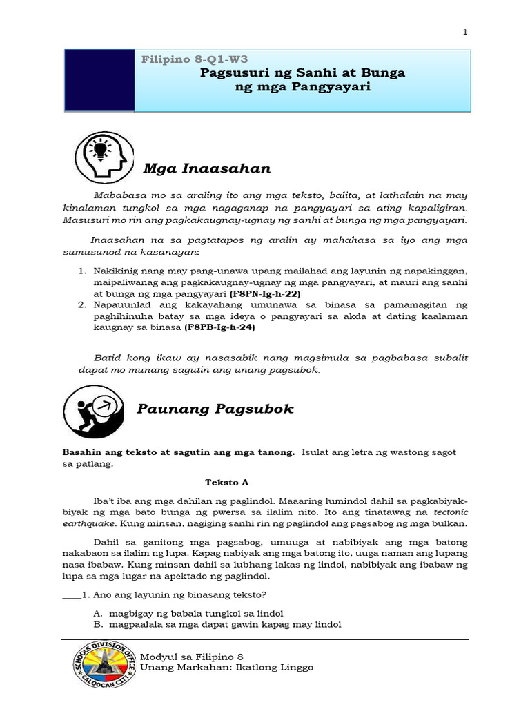 Filipino 8 Q1 Week 3 | PDF
