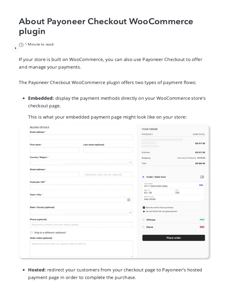 About Payoneer Checkout WooCommerce Plugin | PDF