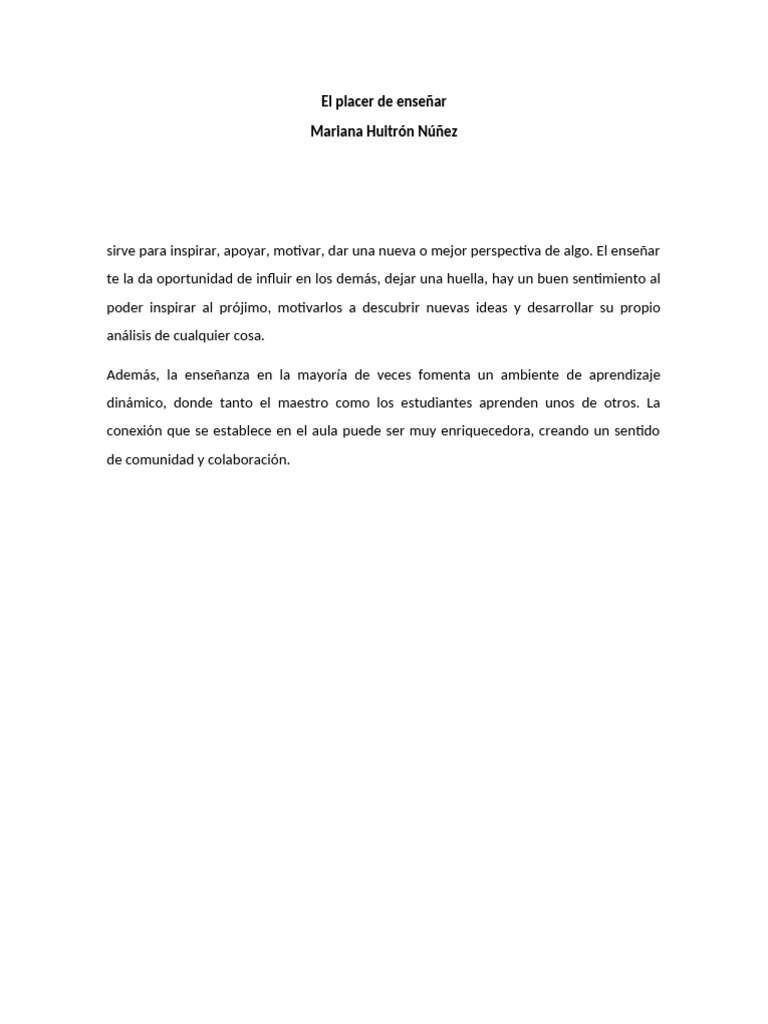 El Placer de Enseñar MHN | PDF