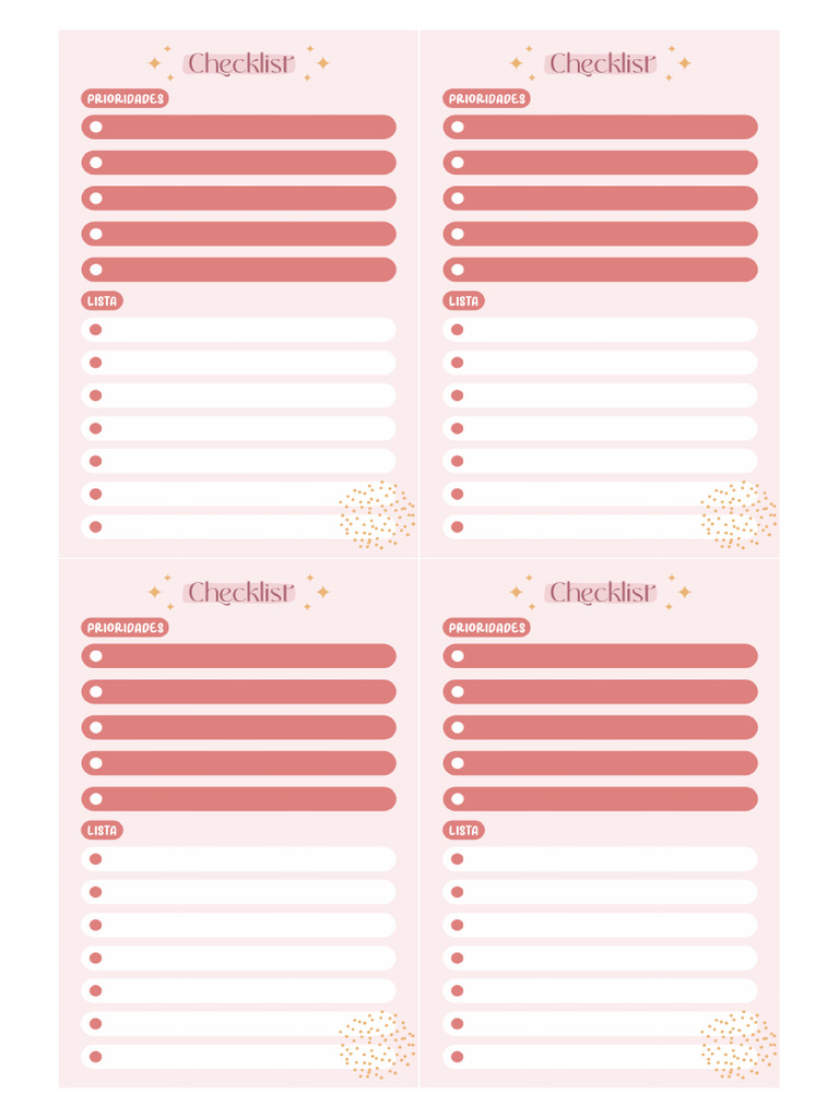 Checklist bloquinho Rose A4 | PDF