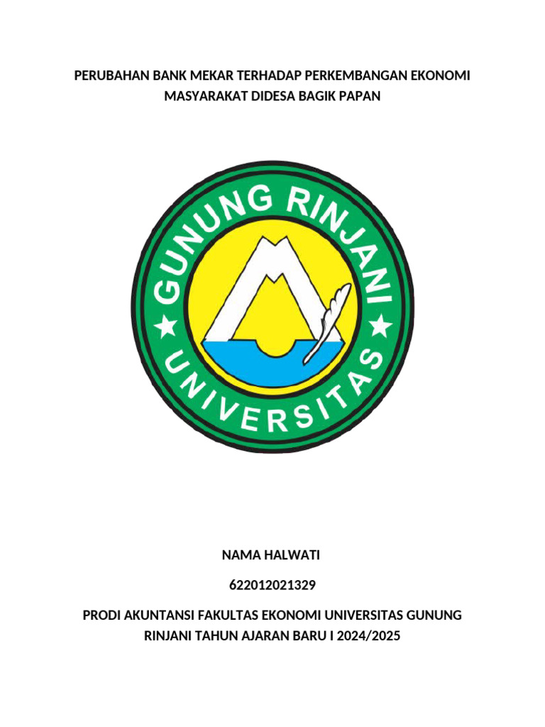 Perubahan Bank Mekar Terhadap Perkembangan Ekonomi Masyarakat Didesa ...