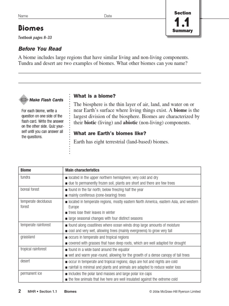 Chapter 2 Review - Biomes | PDF