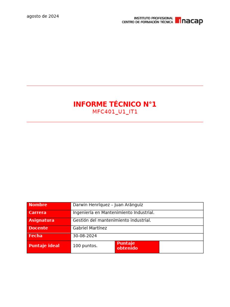 MFC401 - U1 - IT1 Gestion - Seccion93 | PDF