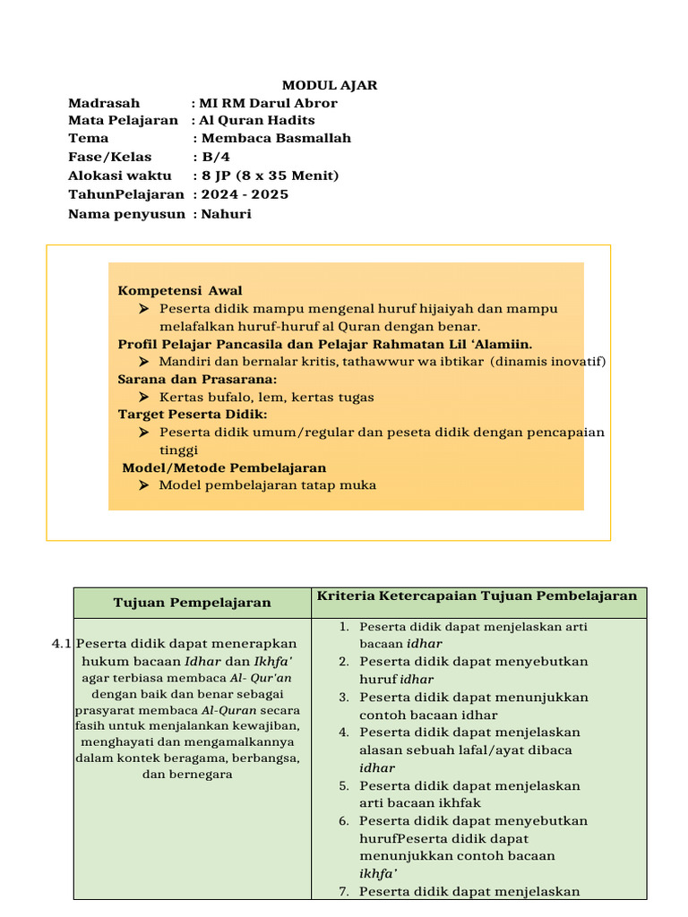Modul Ajar Oke | PDF