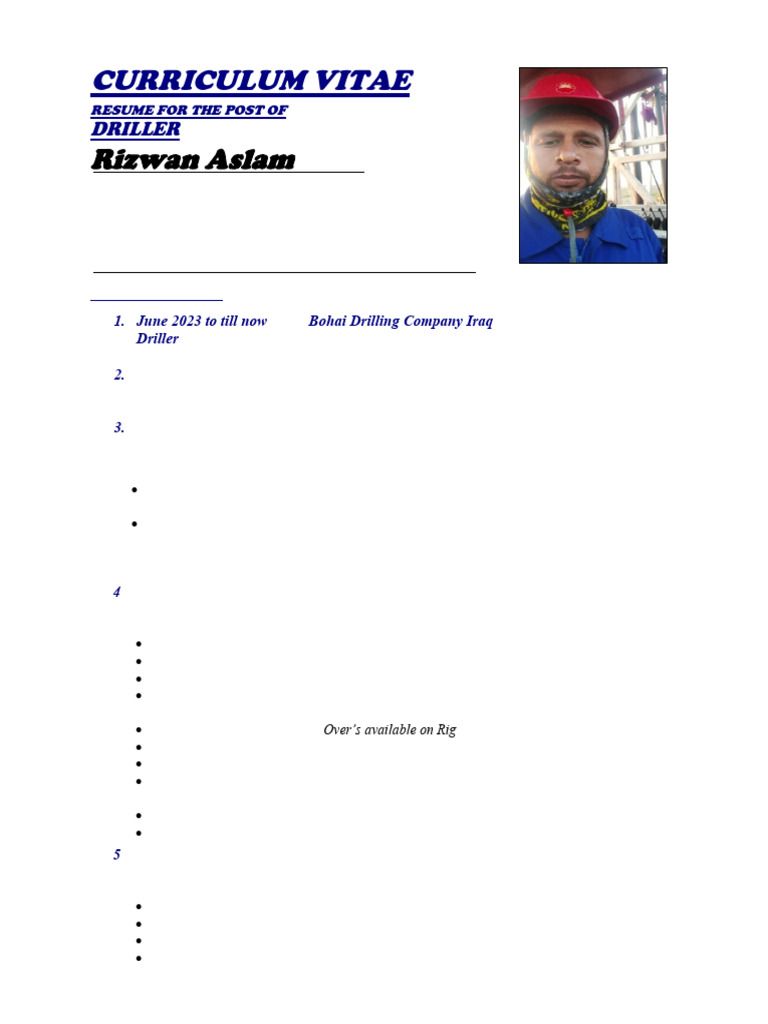 Curriculum Vitae: Rizwan Aslam | PDF
