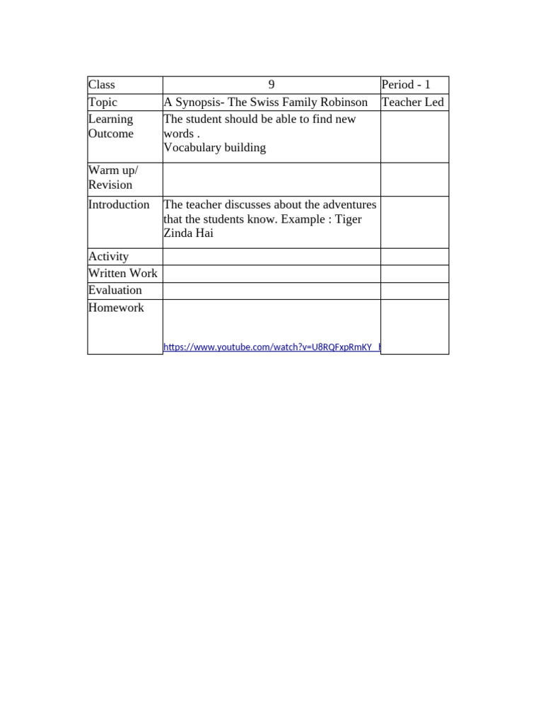 Lesson Plan Period 1 | PDF