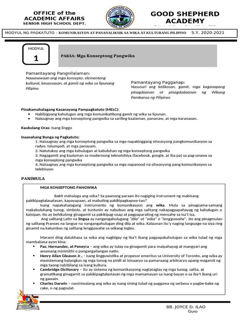 Module (Week 1) | PDF