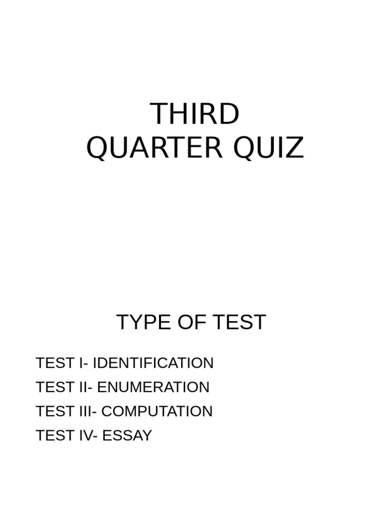 Long Quiz-Third Quarter | PDF