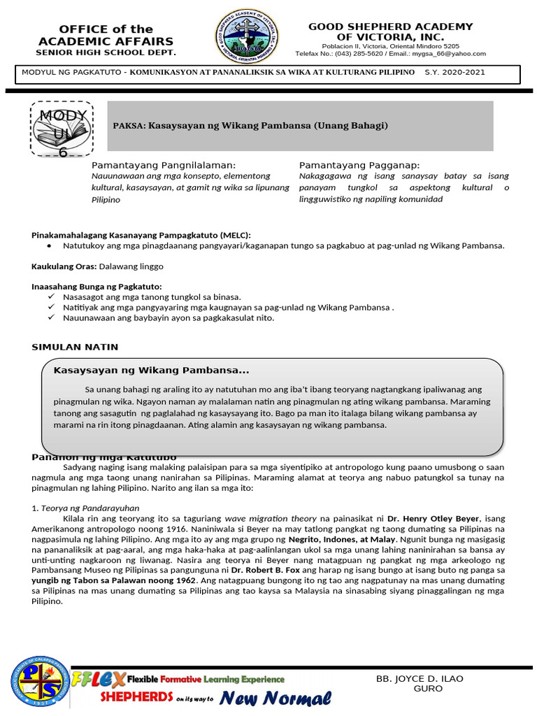 Teorya NG Wika 5 - Part 2.2 | PDF