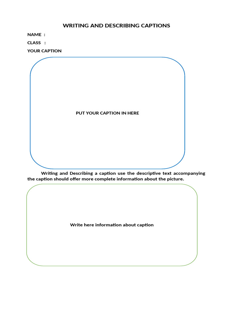 Writing And Describing Captions Xii Wajib Pdf
