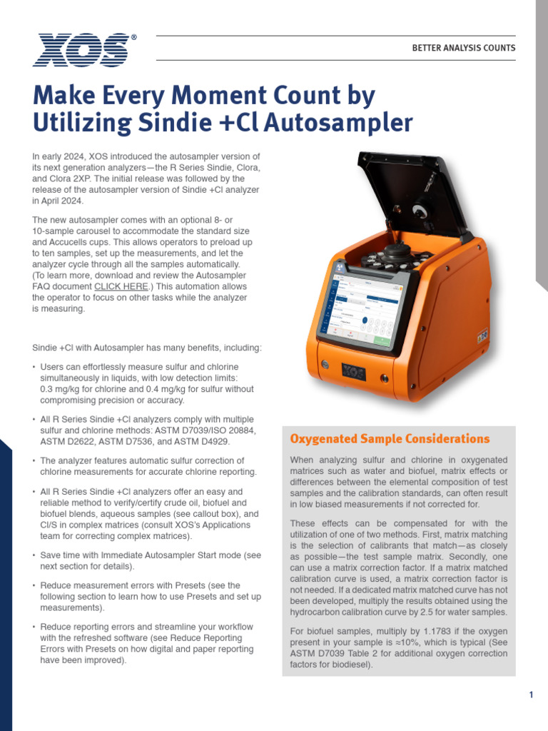 Make Every Moment Count With Sindie CL Autosampler Article | PDF | Matrix (Mathematics ...
