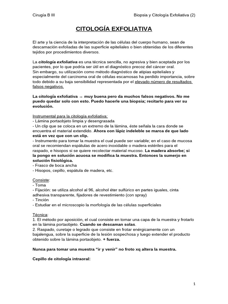 Citología Exfoliativa | PDF