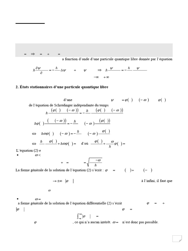 Chap2. Evolution D'une Particule Quantique Libre - Copie - Copie ...