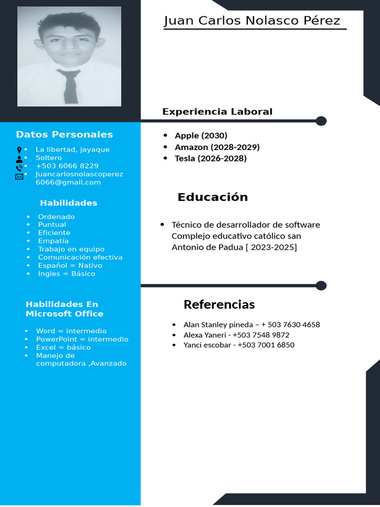 Curriculum de Carlos de Segund Año B | PDF