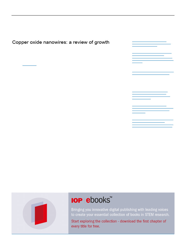 CRESCIMENTO DE NANOFIOS COBRE | PDF