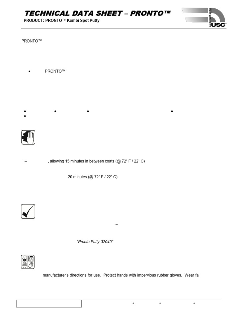 USC 32046 TDS Kombi Spot Putty Pronto | PDF