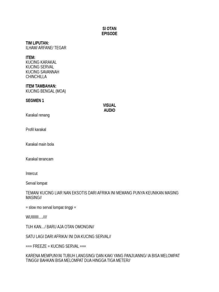 Si Otan - Eps Kucing Dan Chinchilla - Ilh - Gar - Arf | PDF