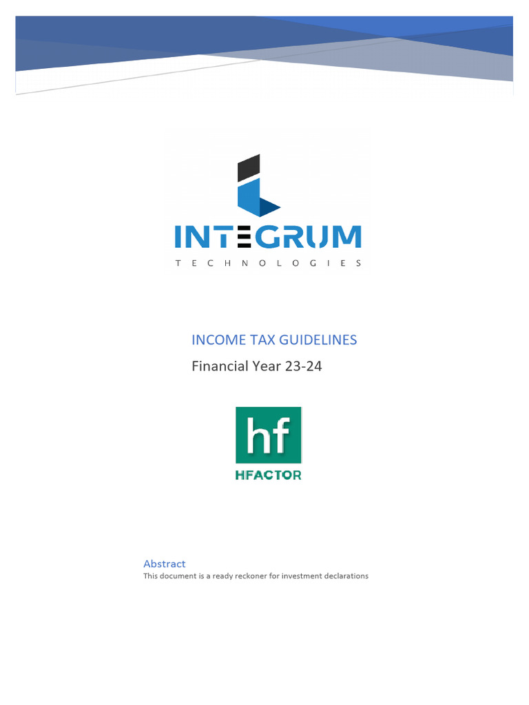 Income Tax Guidelines V1.0 | PDF