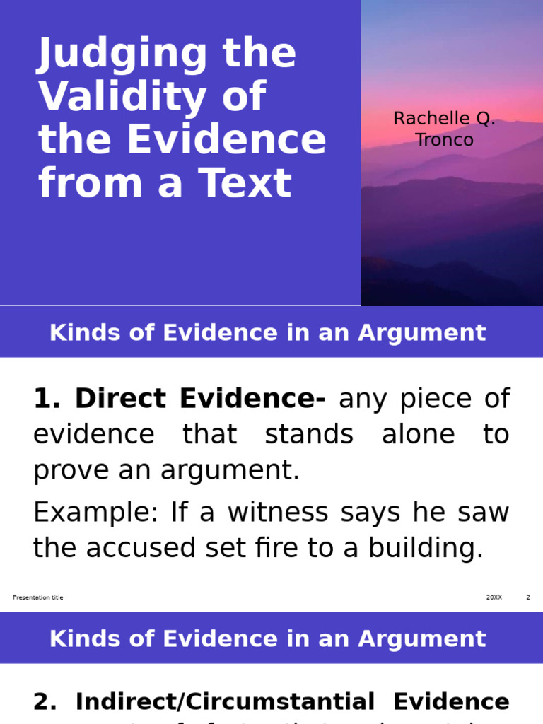 Judging The Validity of The Evidence From A Text | PDF