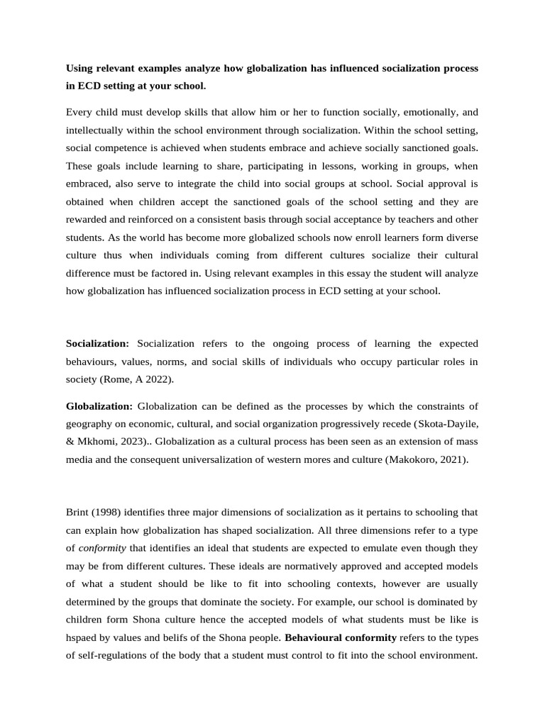 Using Relevant Examples Analyse How Globalization Has Influenced ...