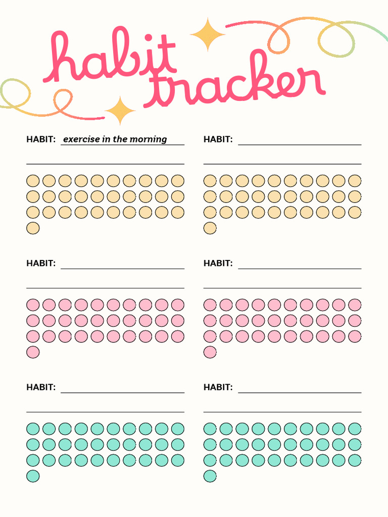 Pastel Playful Minimalist Habit Tracker Planner | PDF