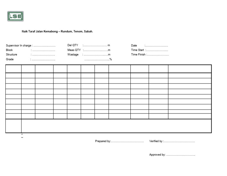 11 - Concrete Control Sheet | PDF