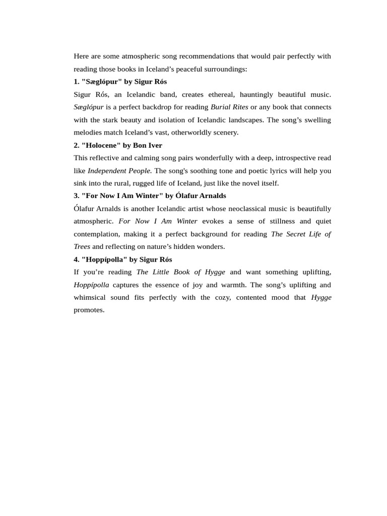 Song recommendations | PDF