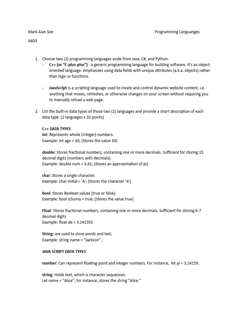 05 Hands On Activity 1 ARG - See, Mark Aian PL | PDF | Boolean Data Type | Data Type