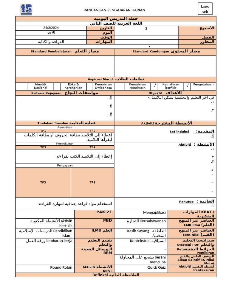 RPH Ba THN 2 - m3 - 2024 Dan 2025 - Terbeza | PDF