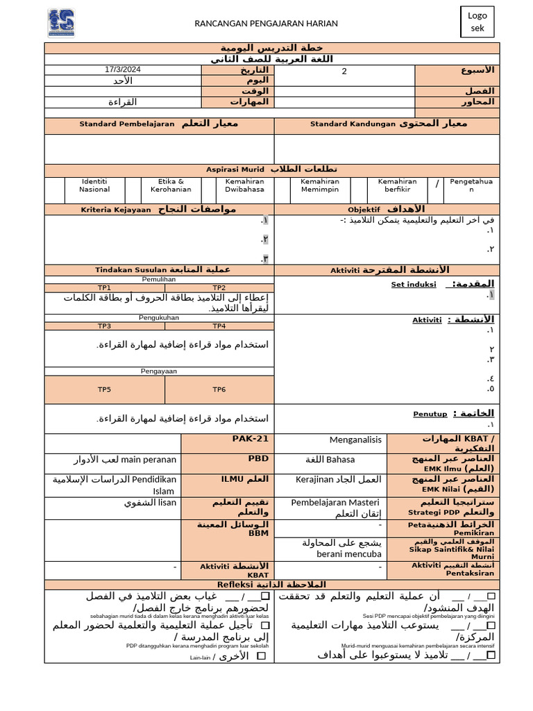 RPH Ba THN 2 - M2 - 2024 Dan 2025 | PDF