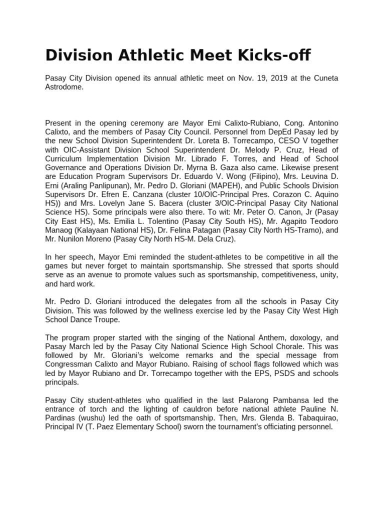 Division-Athletic-Meet-Kicks | PDF